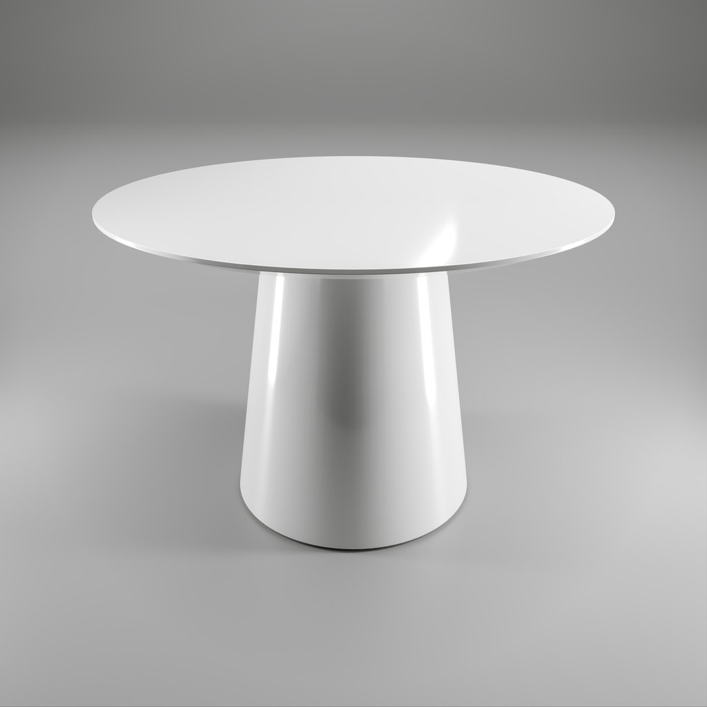 White conical dining table | FREE Tables models | BlenderKit