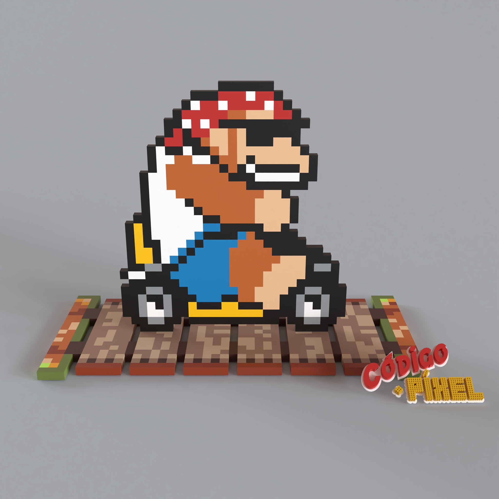 SMK016 - Super Pixel Kart Funky Kong | 3D Character models | BlenderKit