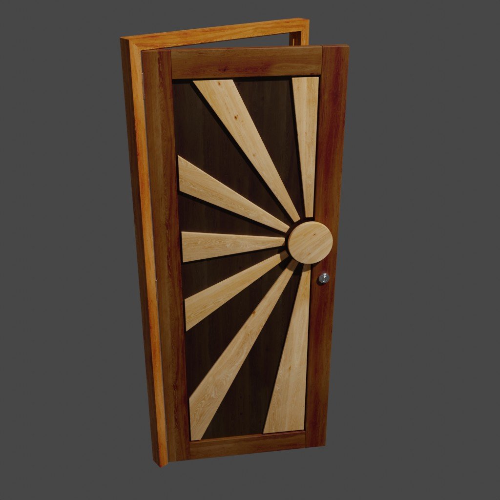 Sun Door | FREE Doors models | BlenderKit