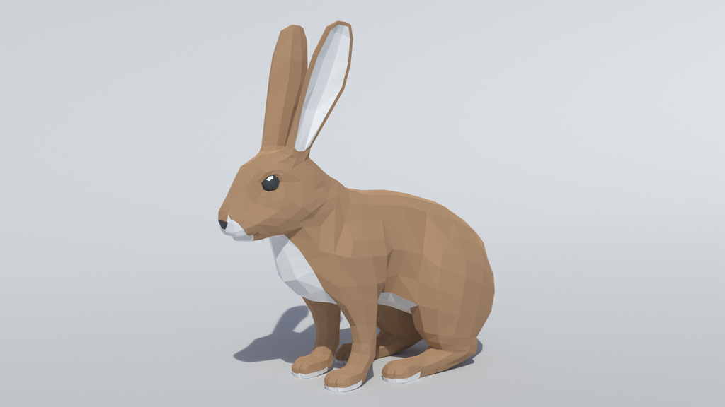 Low Poly Cartoon Rabbit | Mammals models | BlenderKit