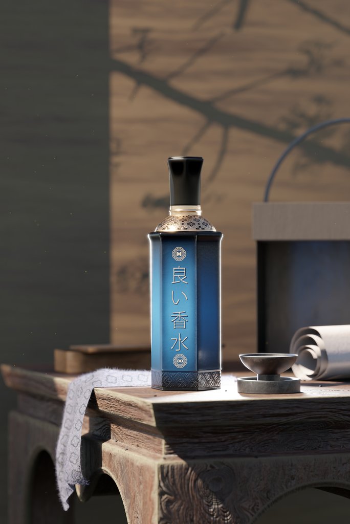 Japanese perfume scene | Mockup scenes | BlenderKit