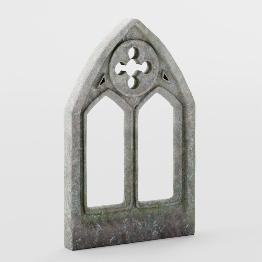Stone Arched Gothic Window | Windows models | BlenderKit