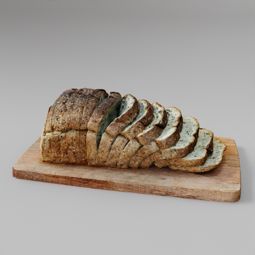 Sliced Bread Loaf on Cutting Board | Food models | BlenderKit