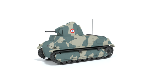 Low Poly Somua S35 Tank | Military Vehicles models | BlenderKit