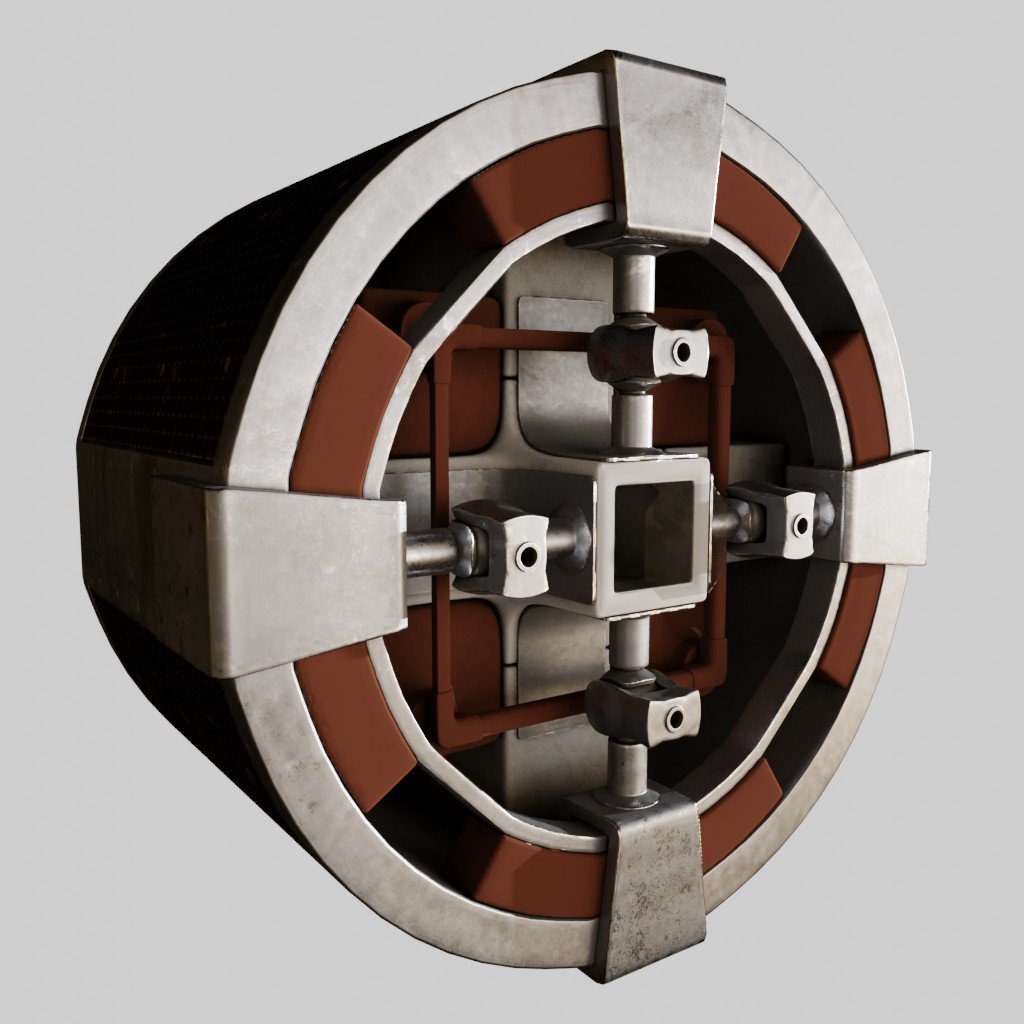 Cylindrical Spaceship | FREE Spacecraft models | BlenderKit