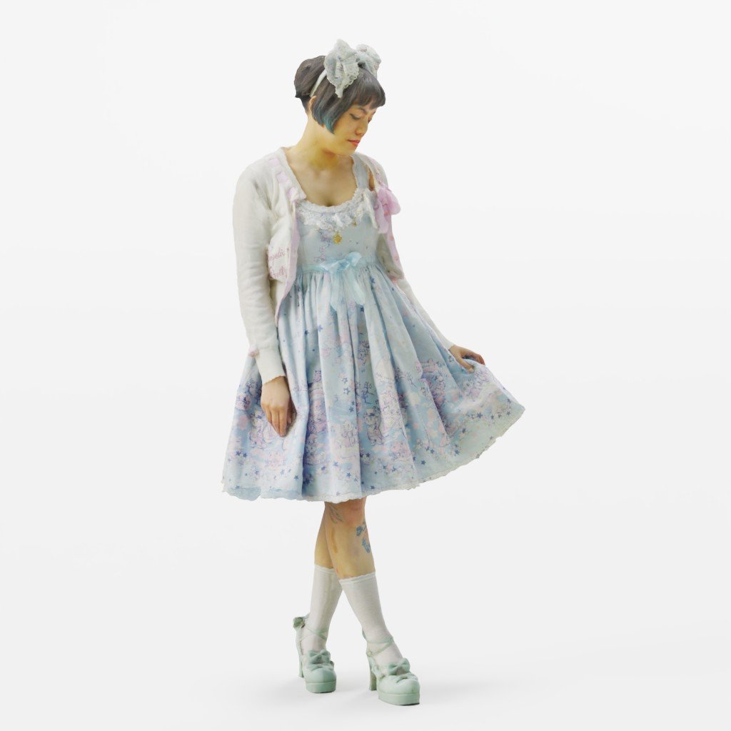 Standing Cute Kawaii Girl with dress | FREE Women models | BlenderKit