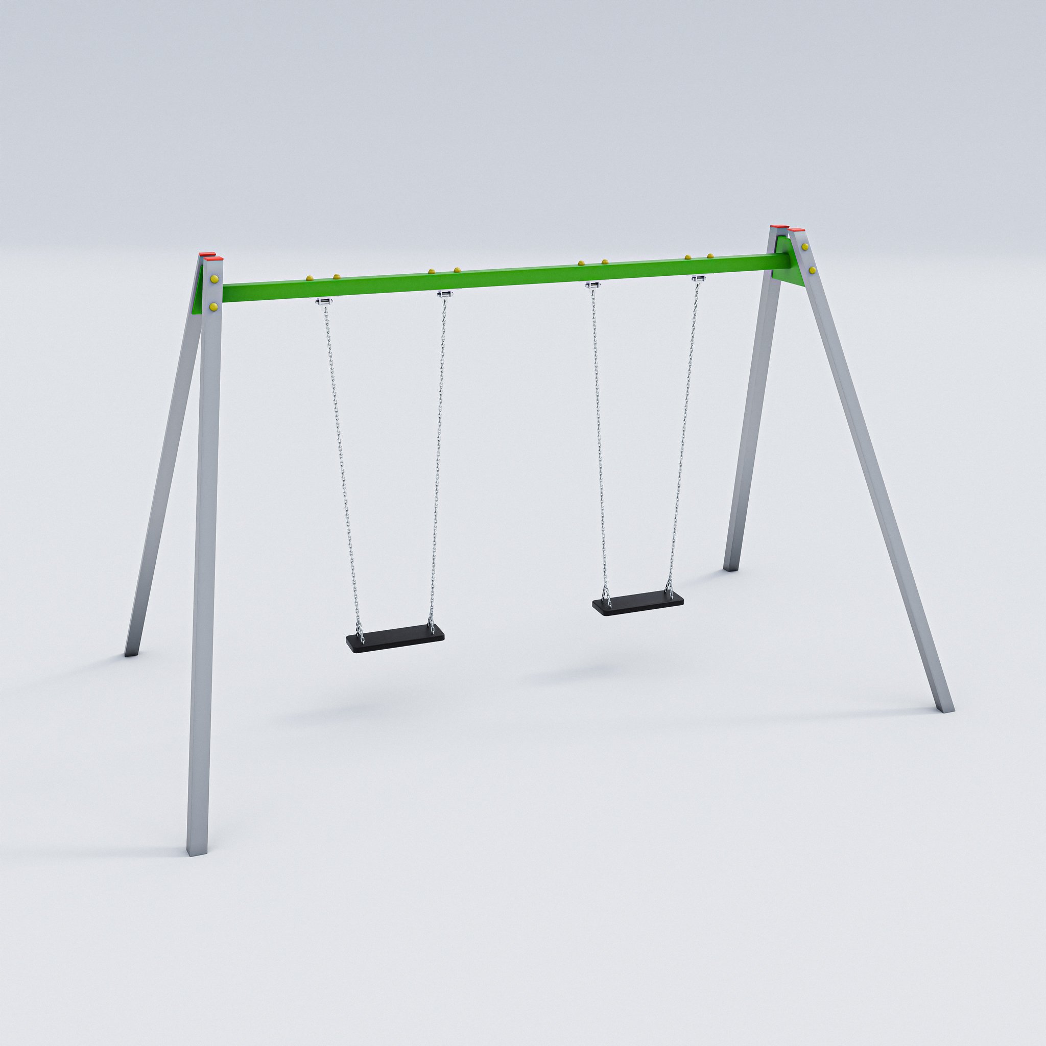 Metal swing for playgrounds | Playgrounds models | BlenderKit