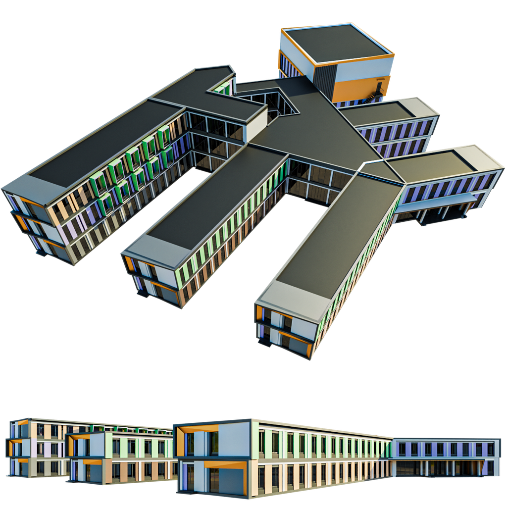 HighSchool | Commercial Buildings models | BlenderKit