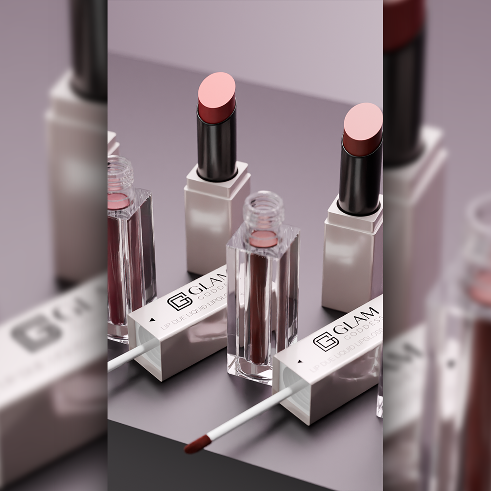 Duo lipstcik creative presentation | Mockup scenes | BlenderKit