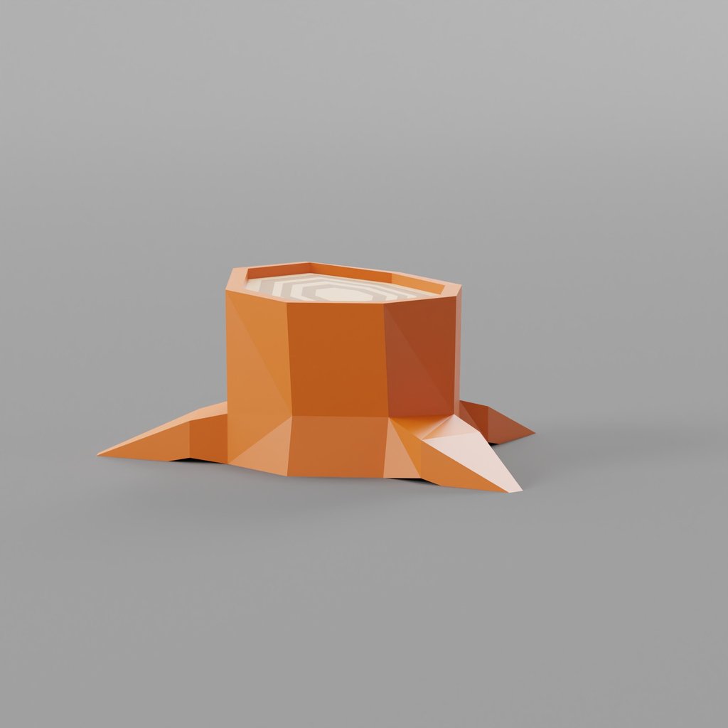 Low poly stump | FREE Trees models | BlenderKit