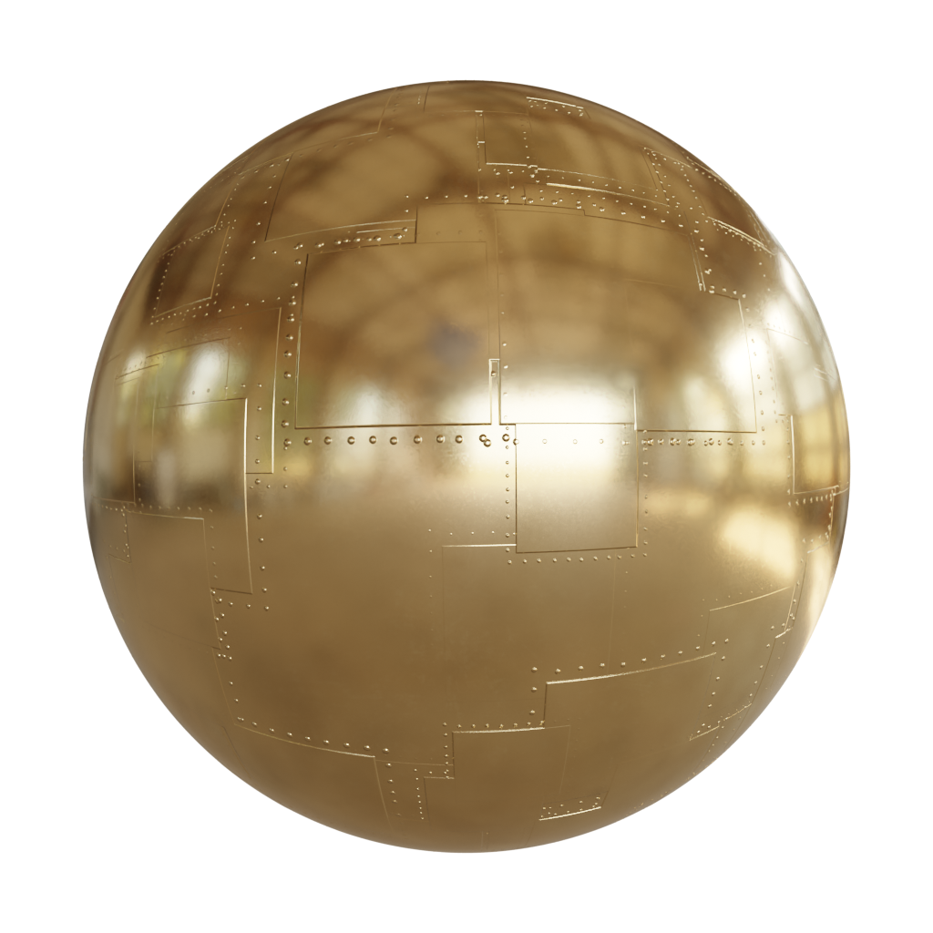 Golden wall square pattern | FREE metal materials | BlenderKit
