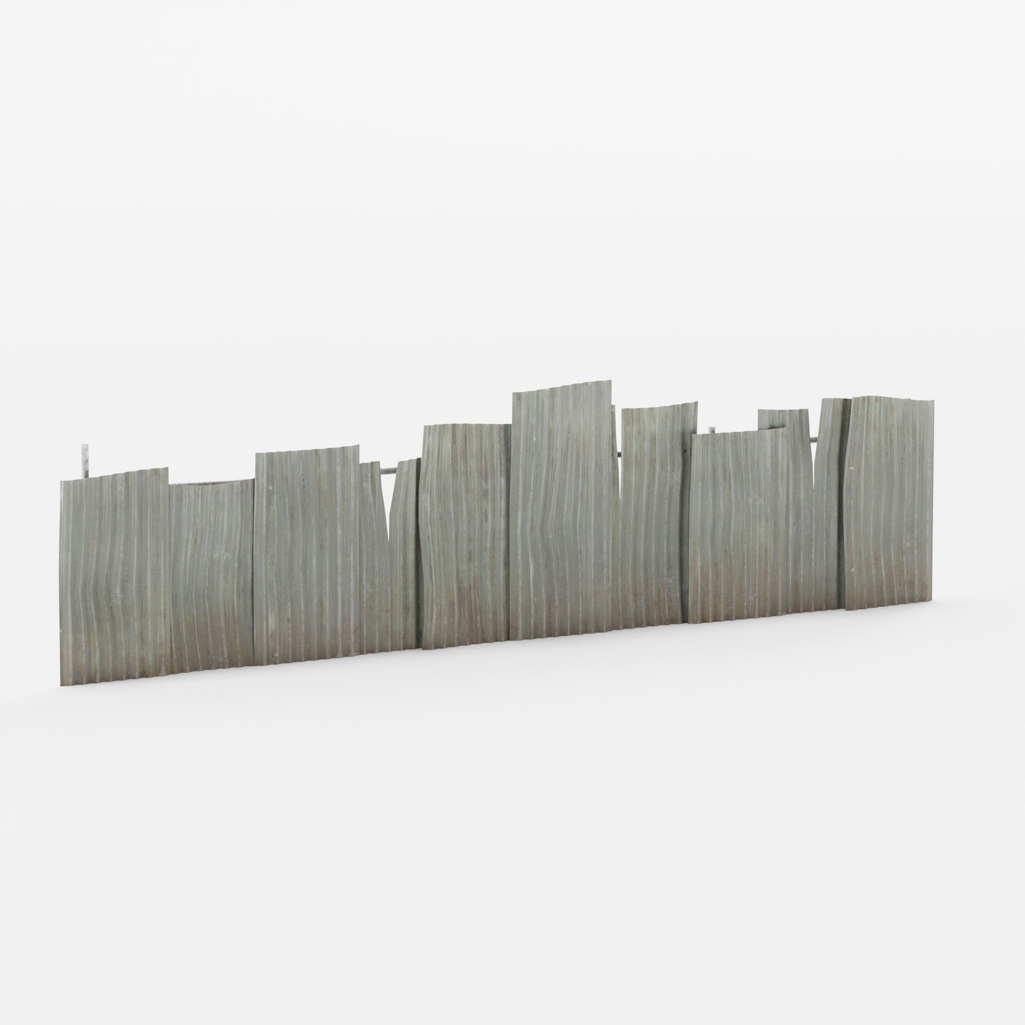Corrugated Metal Fence | Architecture models | BlenderKit
