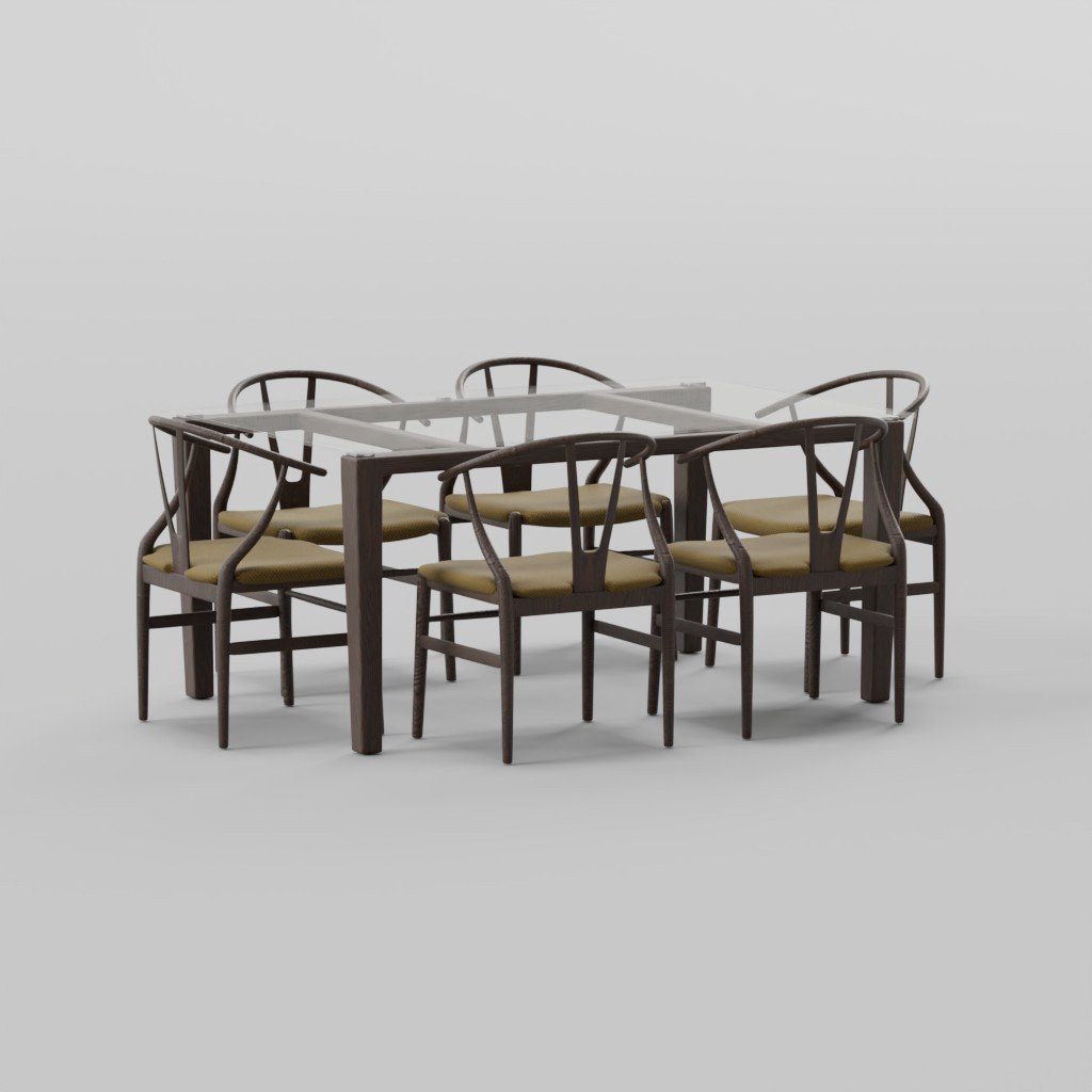 Dining-Table Set | FREE Chair-table Sets models | BlenderKit