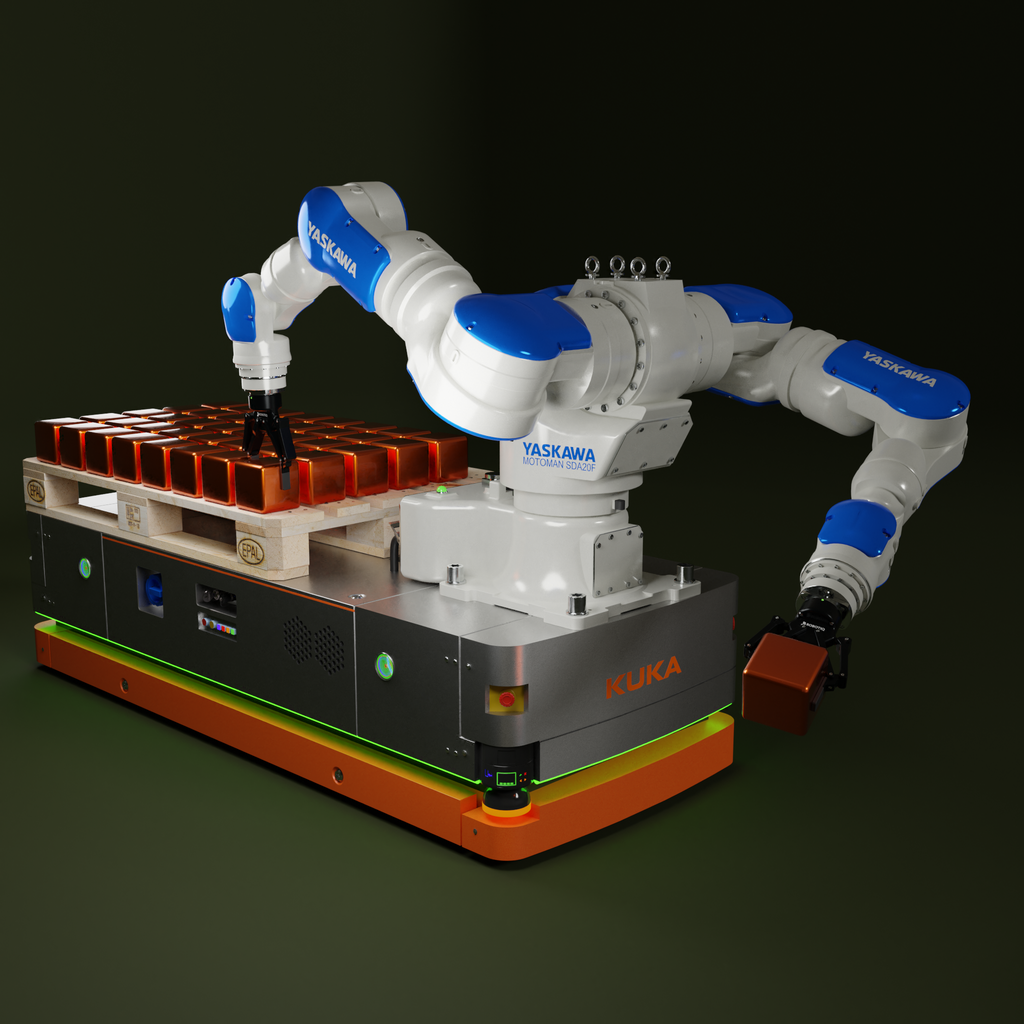 YASKAWA SDA20F on KUKA KMR1500 | FREE Robotics models | BlenderKit