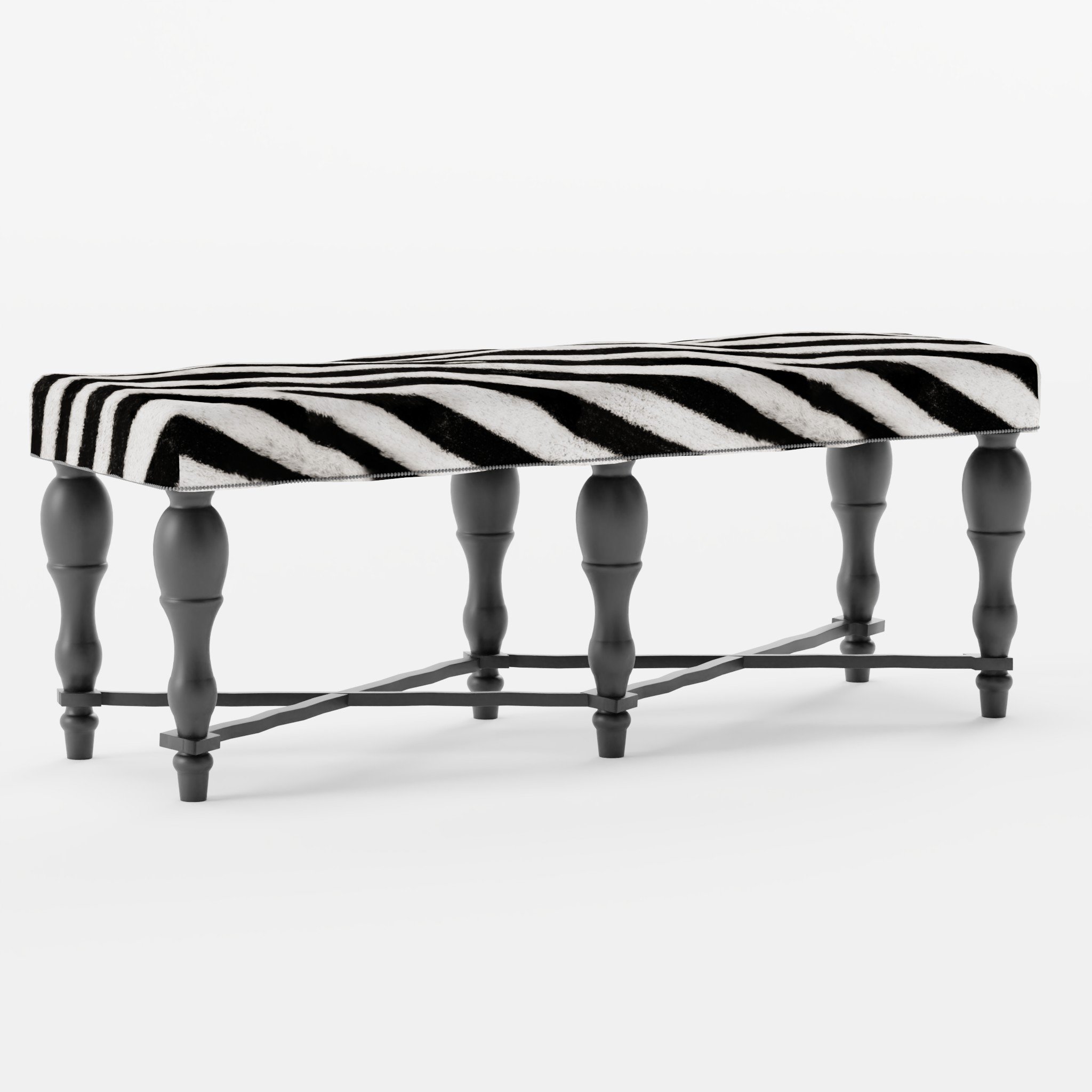 Zebra Upholostered Bench | Sofas models | BlenderKit