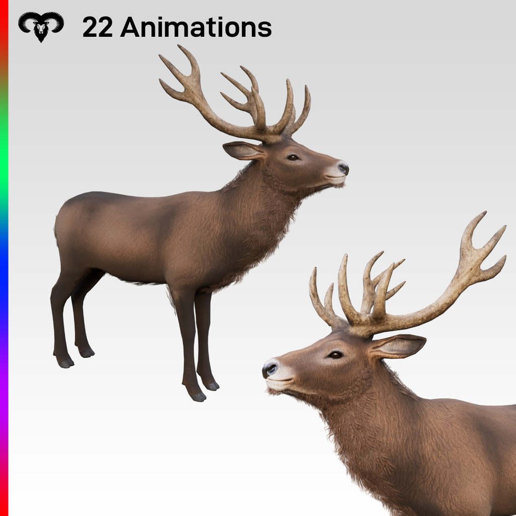 Deer Animated | Mammals models | BlenderKit