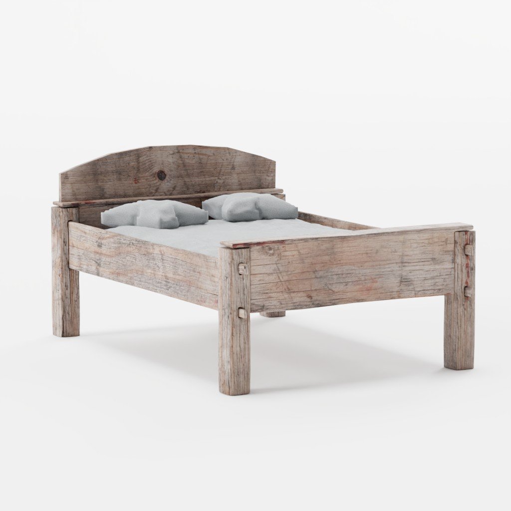 Medieval old bed | Beds models | BlenderKit