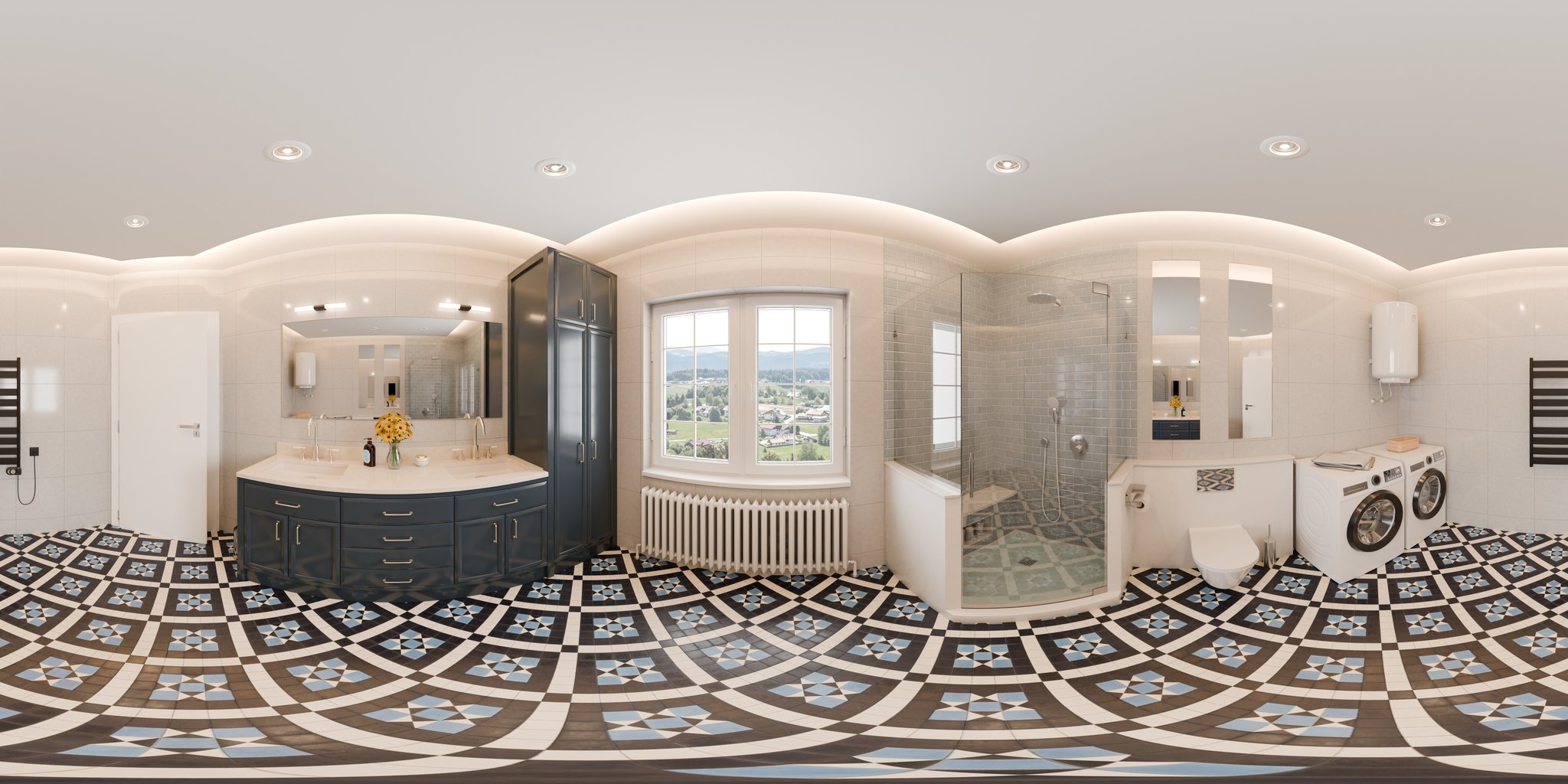 Homely Bathroom Interior | Residential HDRis | BlenderKit