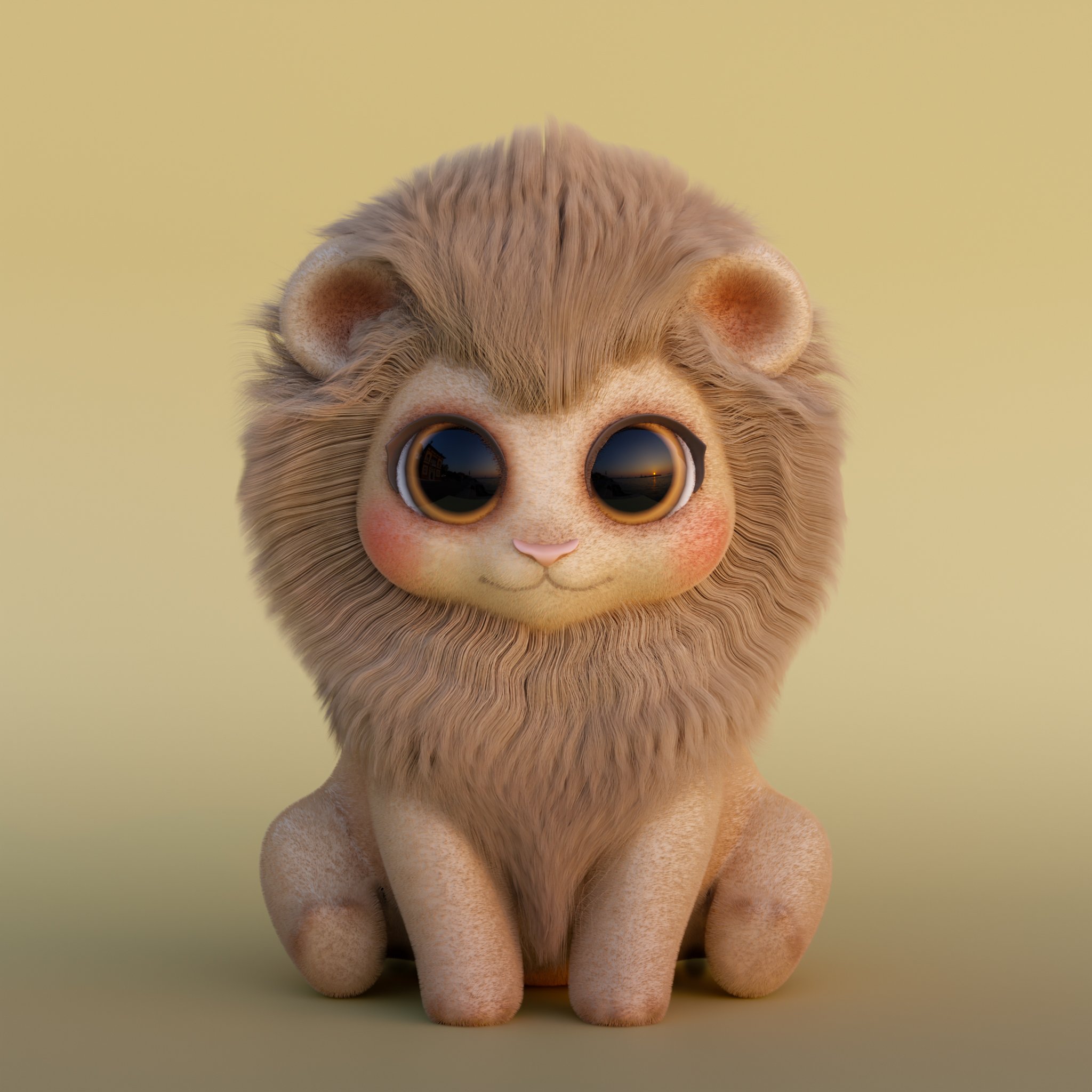 Lion Cub | FREE Mammals models | BlenderKit