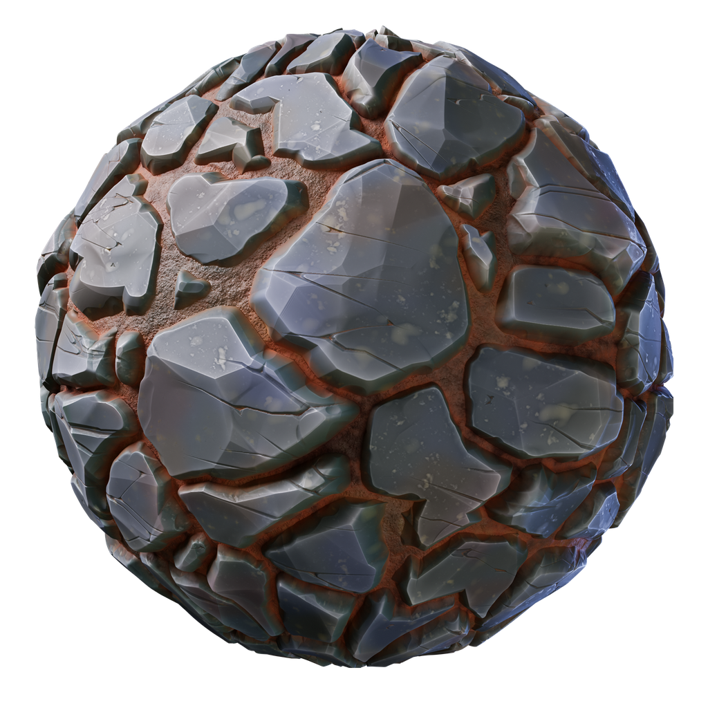 Stylized stones with dirt | FREE ground materials | BlenderKit