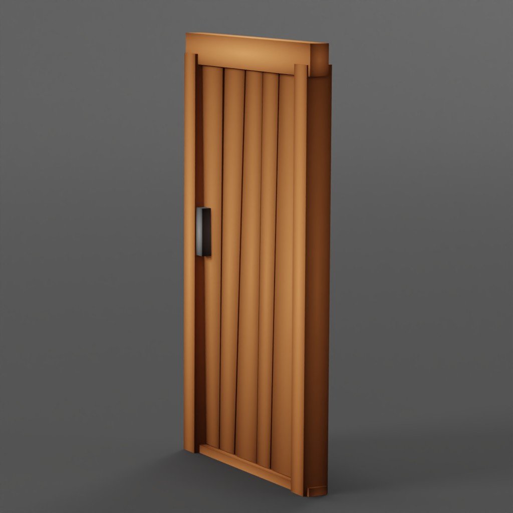 CUBIC WORLDS Wooden Door | FREE Doors models | BlenderKit