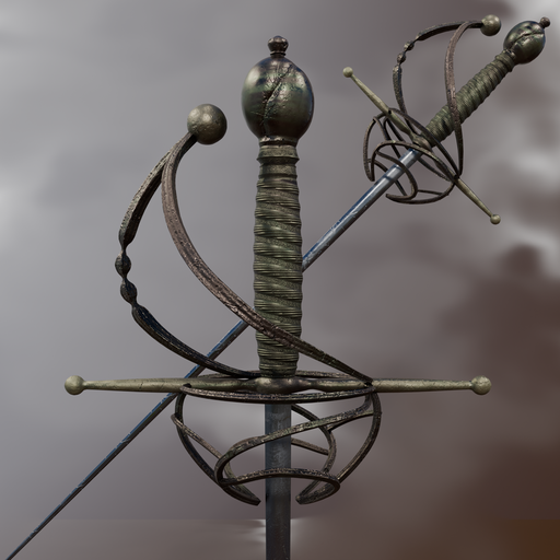 Antique Rapier Sword | Historical Weapons models | BlenderKit
