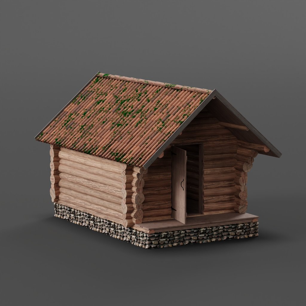 BlenderKit | Download the FREE Log Cabin model