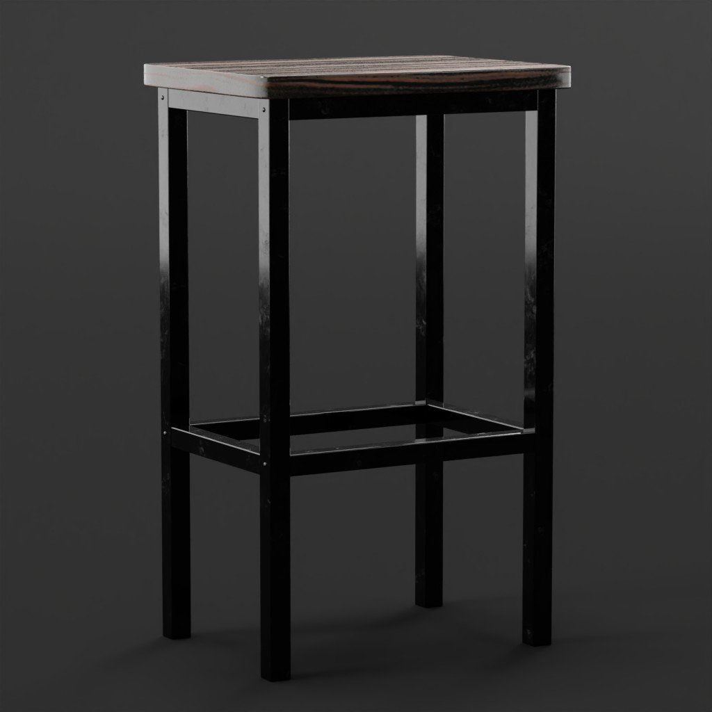 Stool - Dark | FREE Kitchen Furniture models | BlenderKit