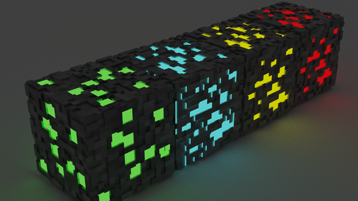 Realisitc Minecraft Ore's | FREE 3D Architecture models | BlenderKit