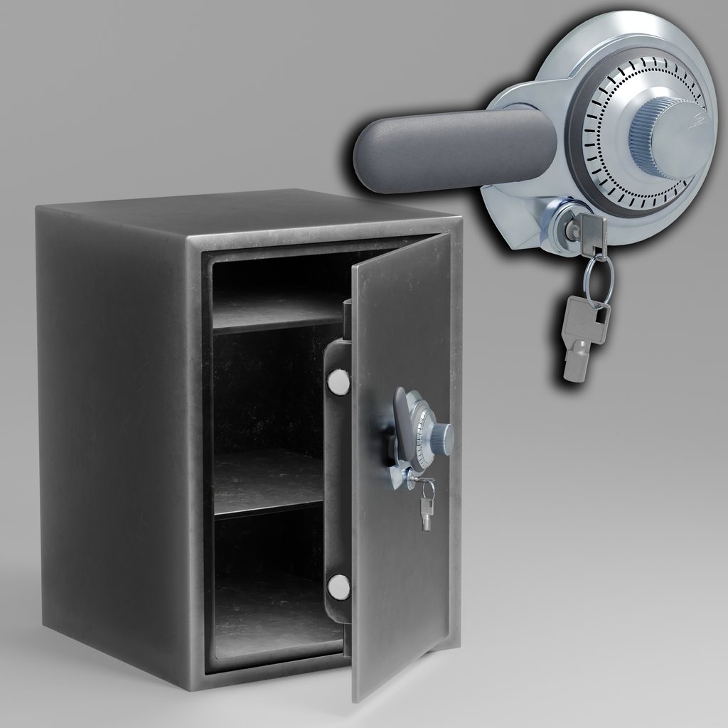 Mini Safe - Full Animated Dial Lock | Money models | BlenderKit