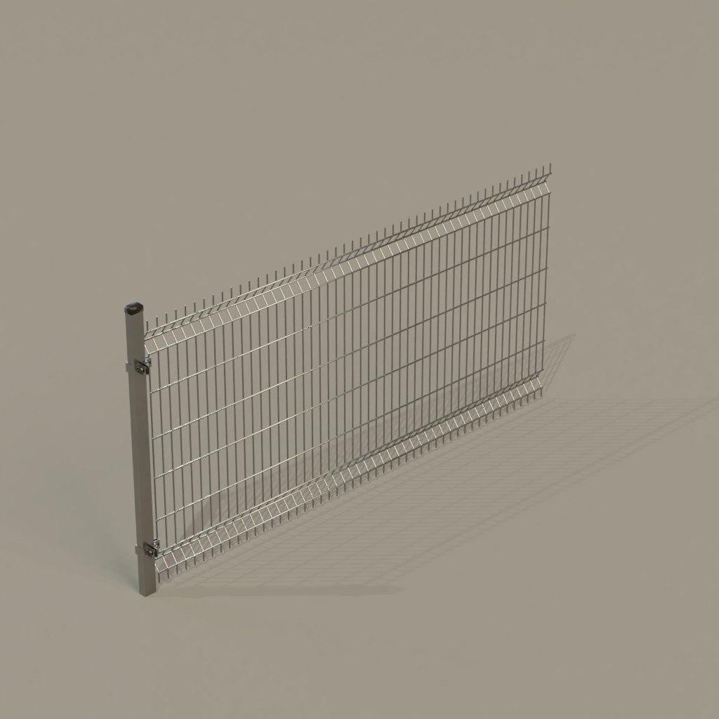 Rigid panel fence 2,5m (corner) | FREE Fences models | BlenderKit