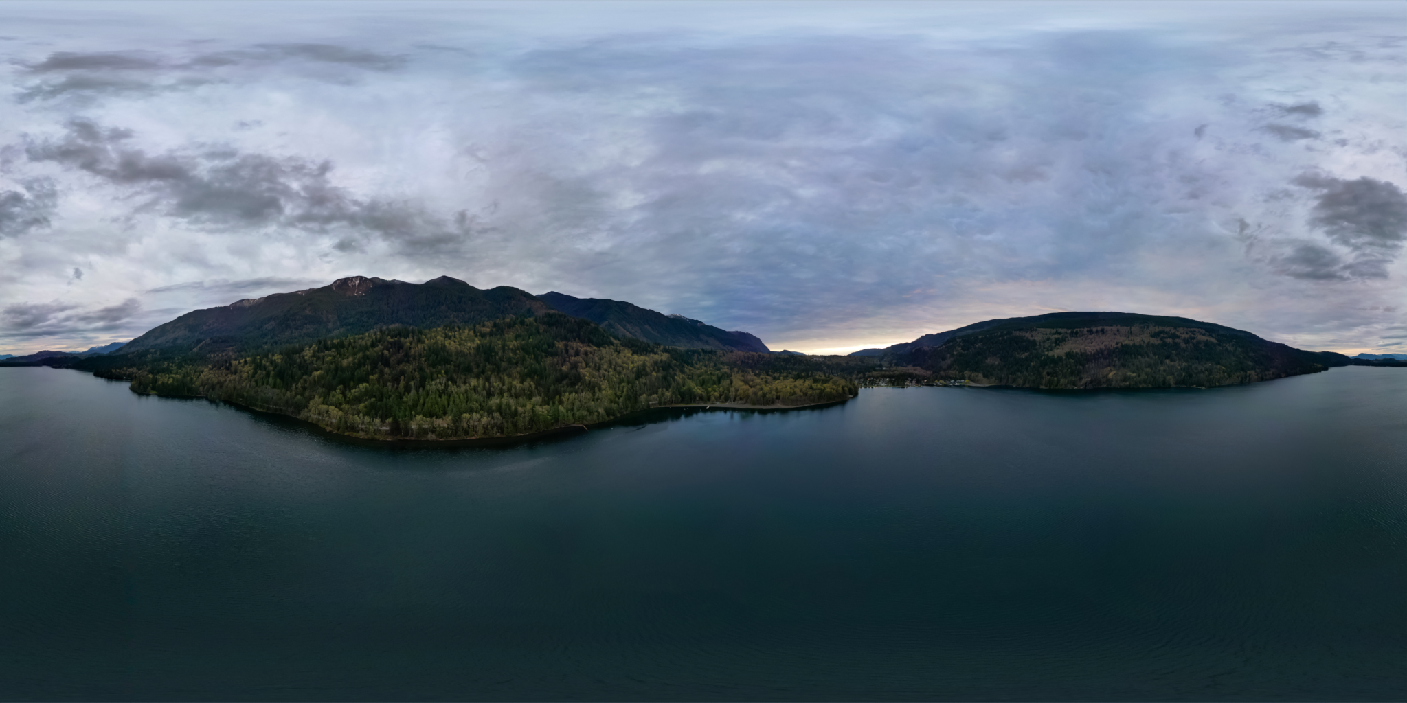 Lake and Mountains Aerial Sunset | Landscapes HDRis | BlenderKit
