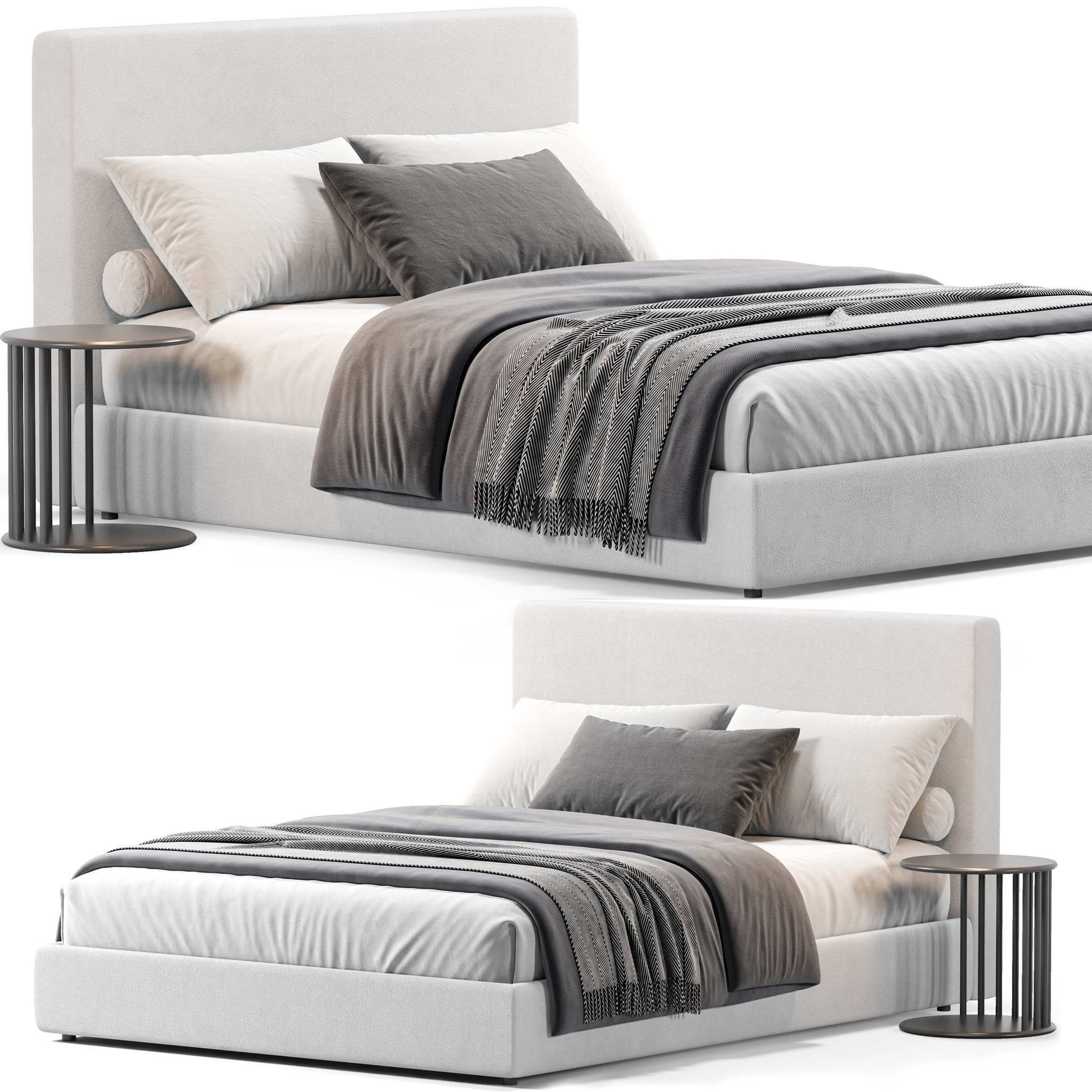 Bed West Elm Haven Slipcover | Beds models | BlenderKit