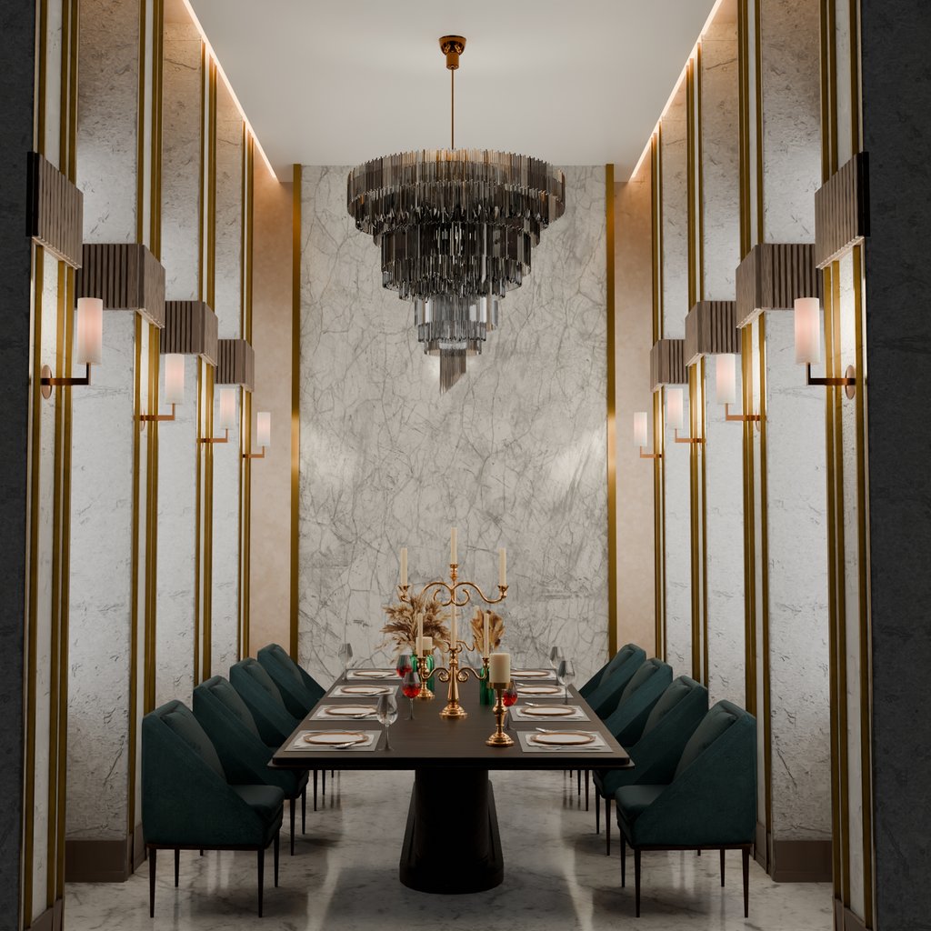 BlenderKit | Download the FREE Luxury Dining Room Interior scene