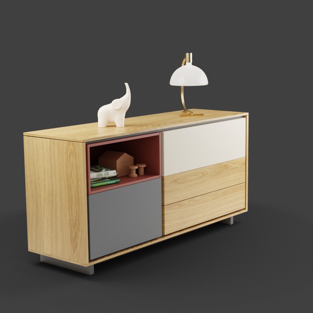 Hege Sideboard by Shake | 3D Console models | BlenderKit