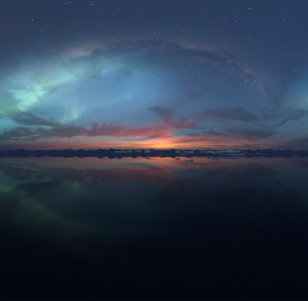 BlenderKit | Download the Aurora Lights Landcape Sunset Twilight hdr