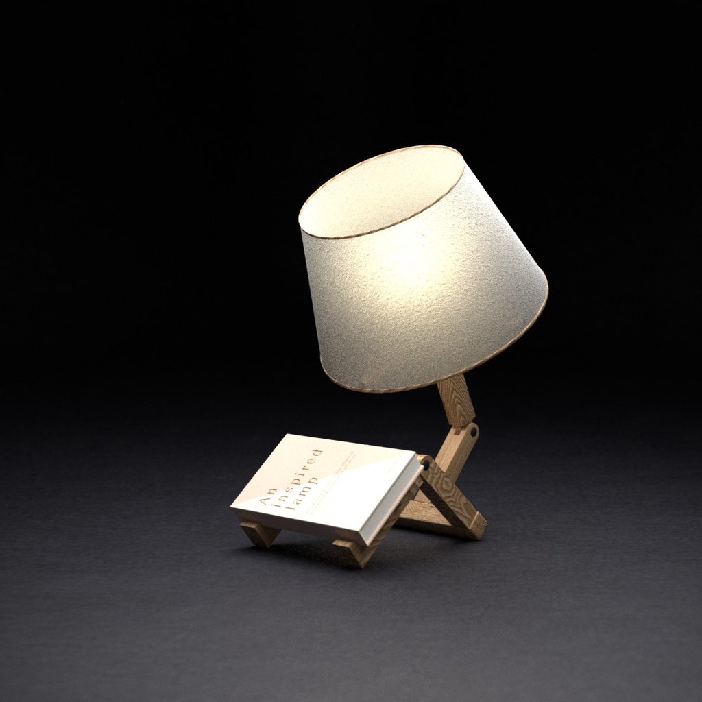 Stick Figure Lamp With Book | Table Lamps models | BlenderKit