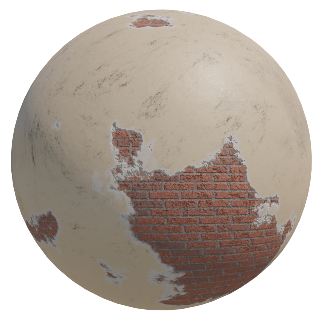 Grunge peeled plaster - procedural | FREE 3D plaster materials | BlenderKit