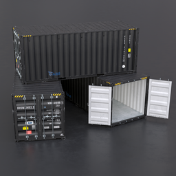 20ft Cargo Container(Black) | Containers models | BlenderKit