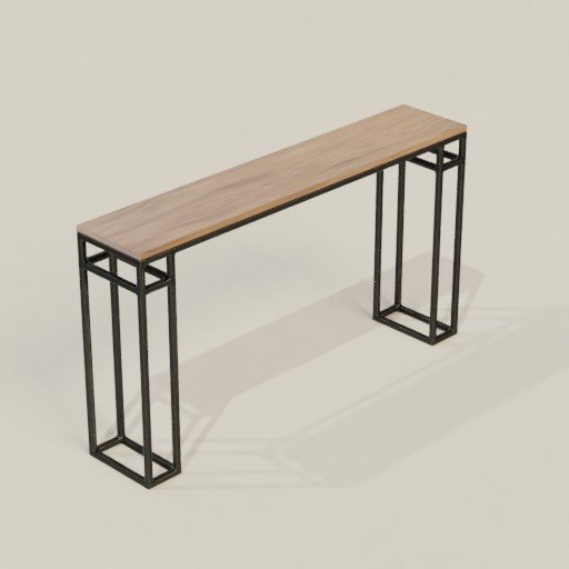 Wooden Table Bar Steel Leg | Tables models | BlenderKit
