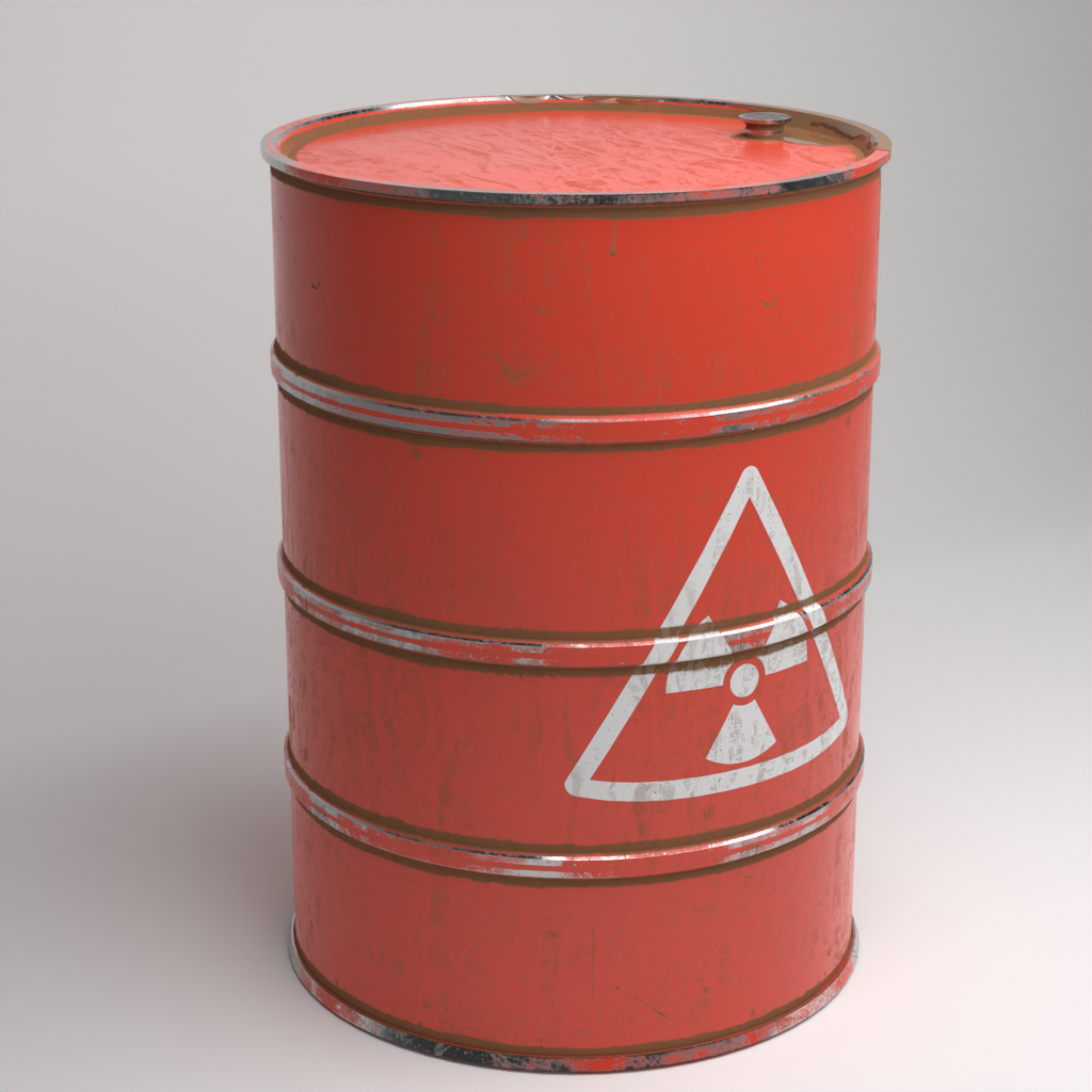 Low Poly Radioactive Oil Barrel | Containers models | BlenderKit