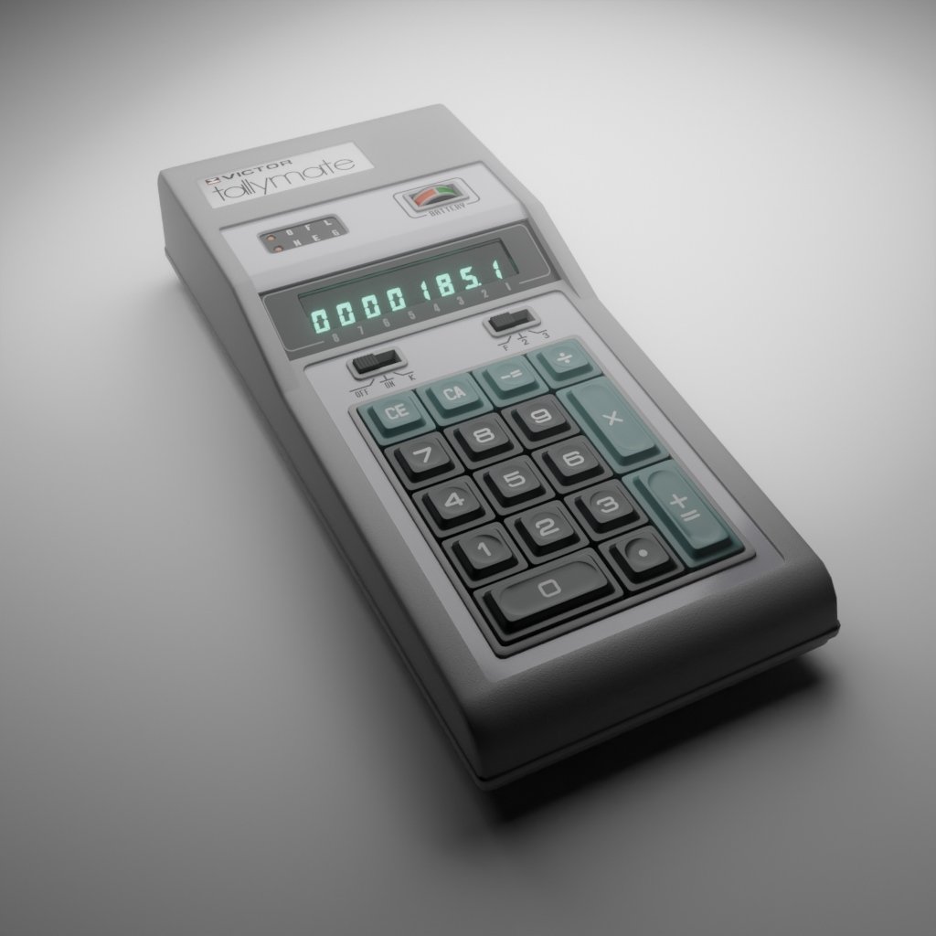 Rigged Retro Desktop Calculator | Electronic Devices models | BlenderKit