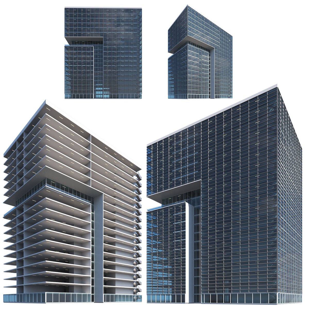 Building Tower Modern | Commercial Buildings models | BlenderKit