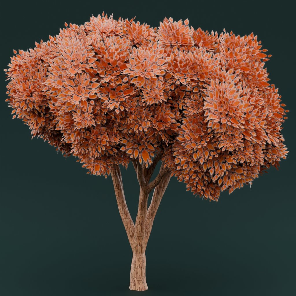 Orange leaved tree | Trees models | BlenderKit