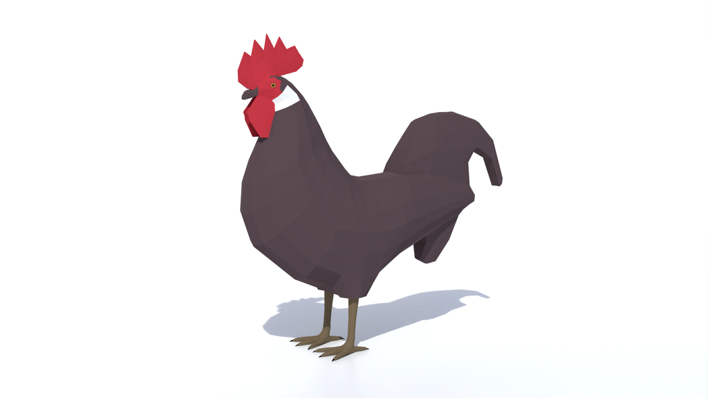 Low Poly Rooster | Birds models | BlenderKit