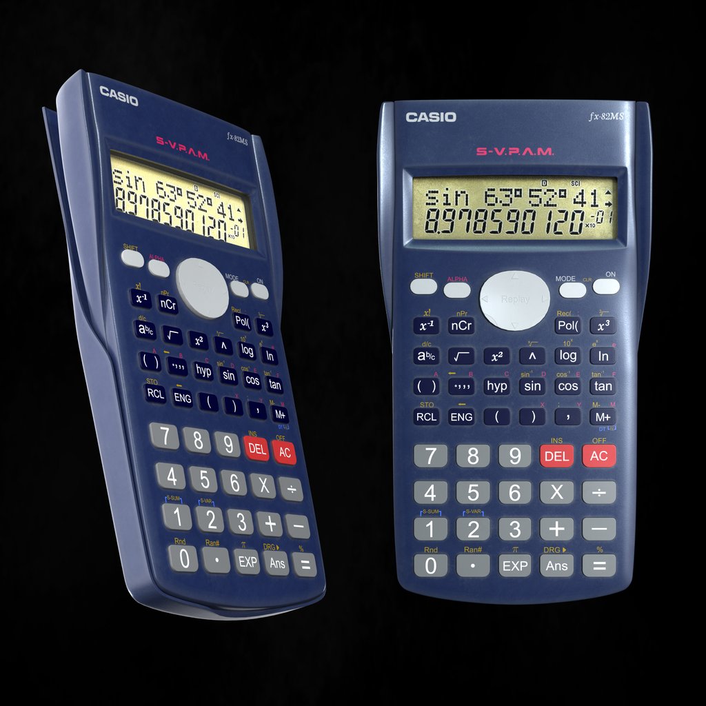 Casio Scientific Calculator FX-82MS | Science models | BlenderKit