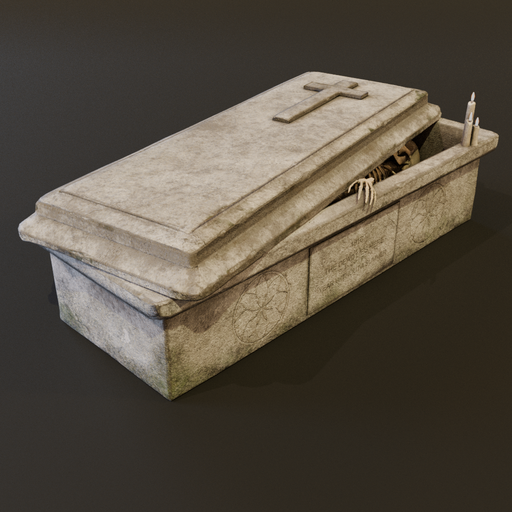 Halloween Stone Coffin Large | Holiday Decorations models | BlenderKit