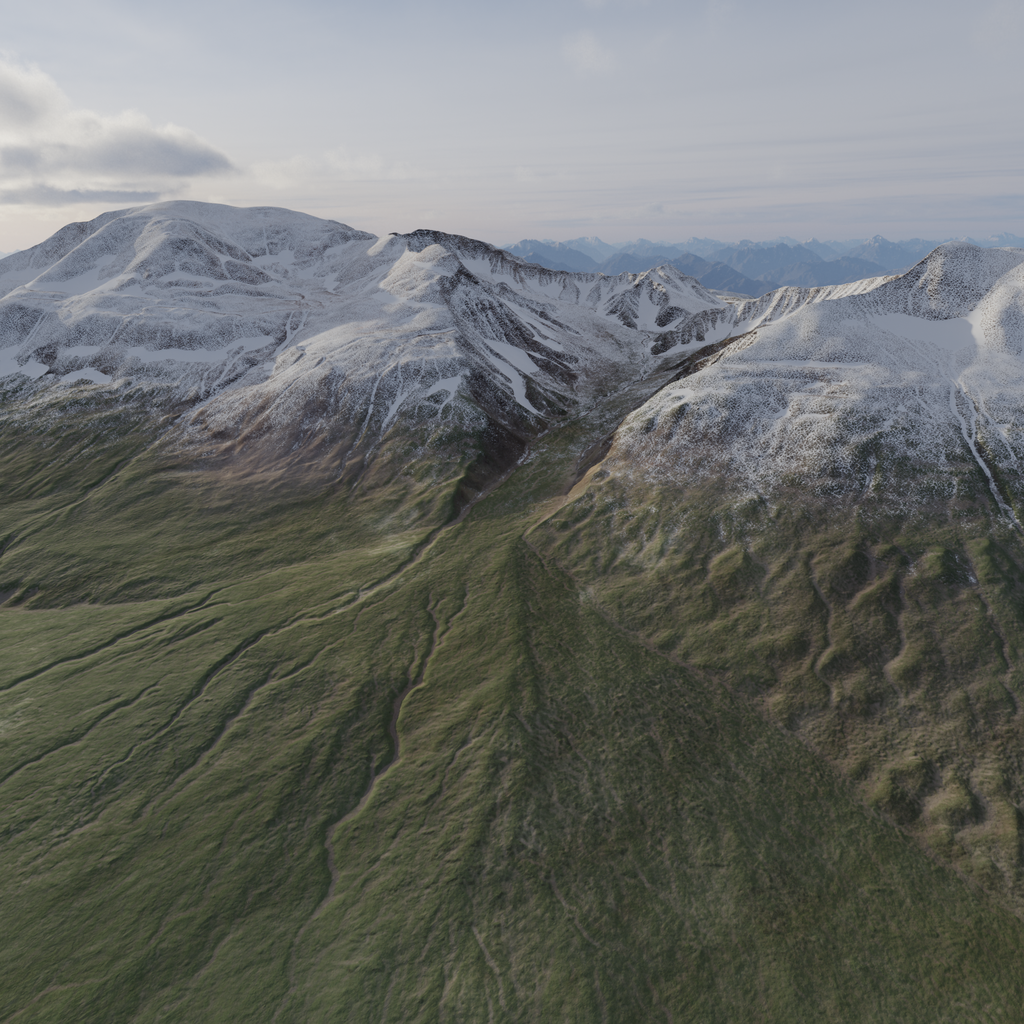 Snow Mountain Landscape | Terrains models | BlenderKit