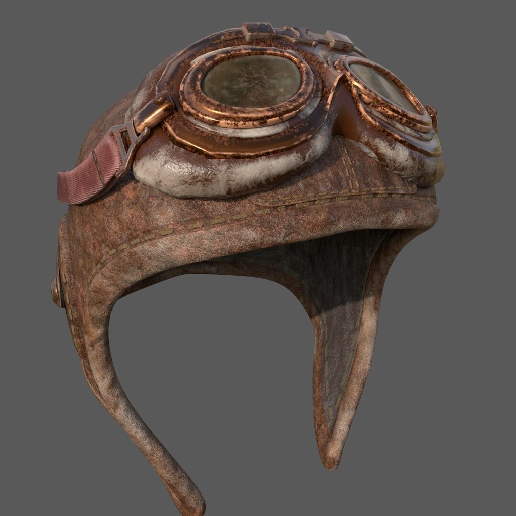 Retro Pilot Headwear Cap | Headwear models | BlenderKit