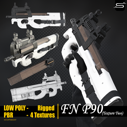 FN P90 Gun - Rigged | Modern Weapons models | BlenderKit